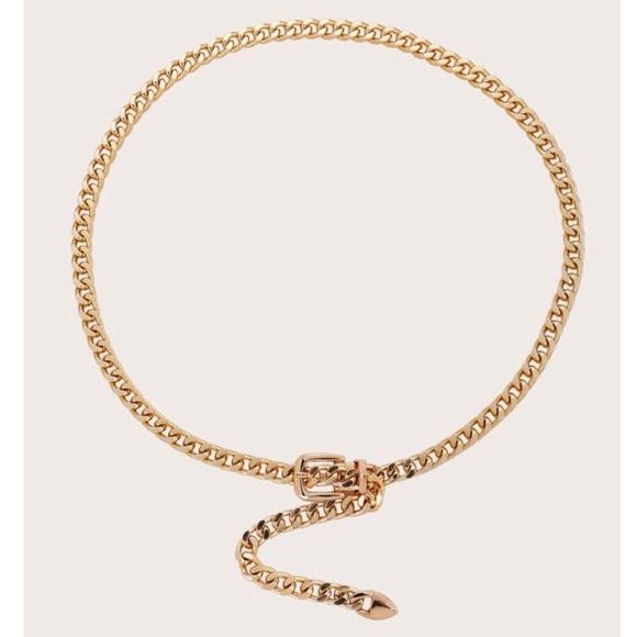 Zara | Accessories | Zara Gold Chain Link Belt High Waist Buckle New ...